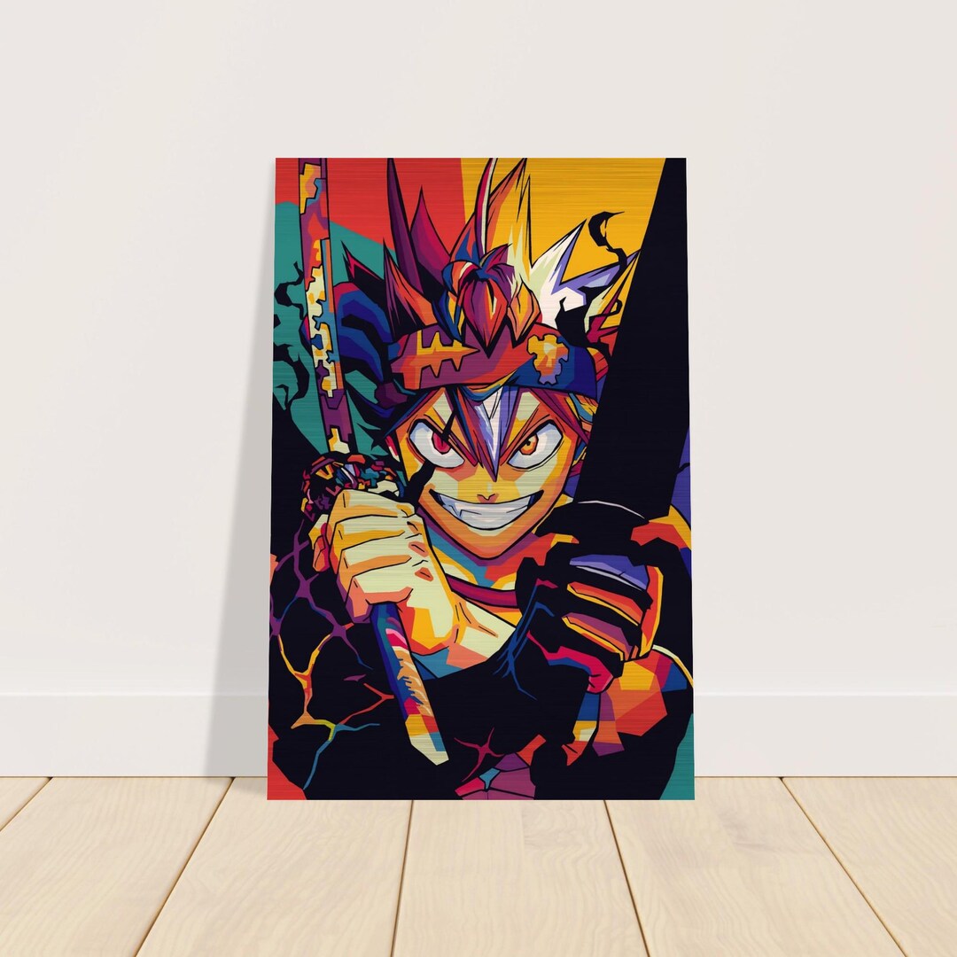 Black Clover Anime Asta Devil Union Artistic Style Painted Brushed ...