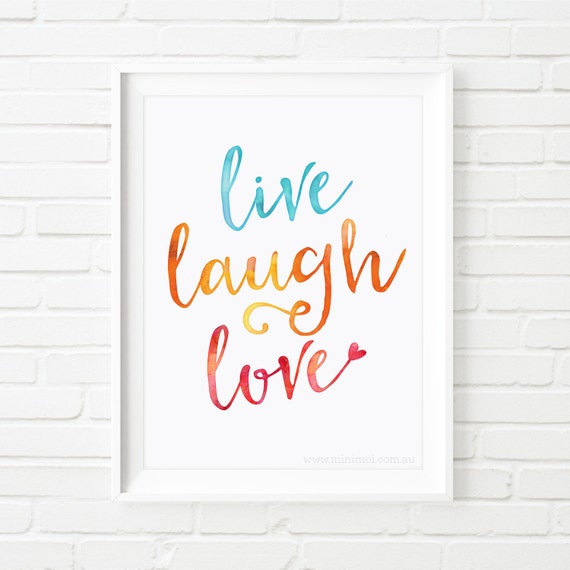 Items similar to Live laugh love print, Printable Art, printable quotes ...