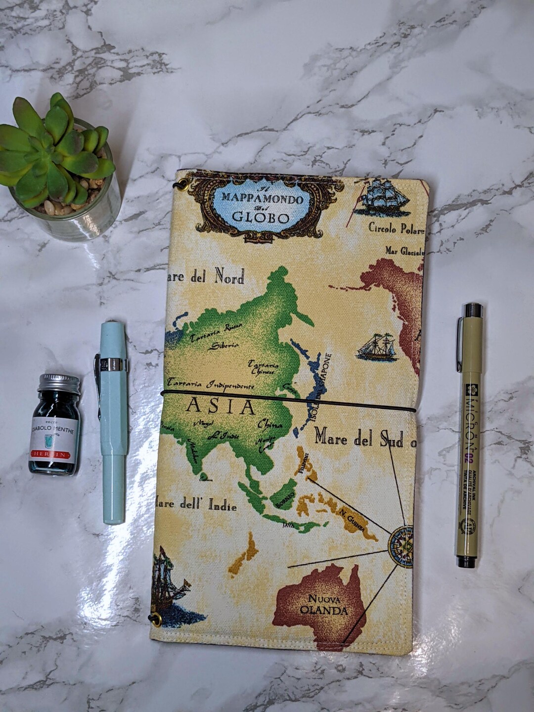 World Map Fauxdori Cover, Bullet Journal Planner Cover, Fabricdori ...