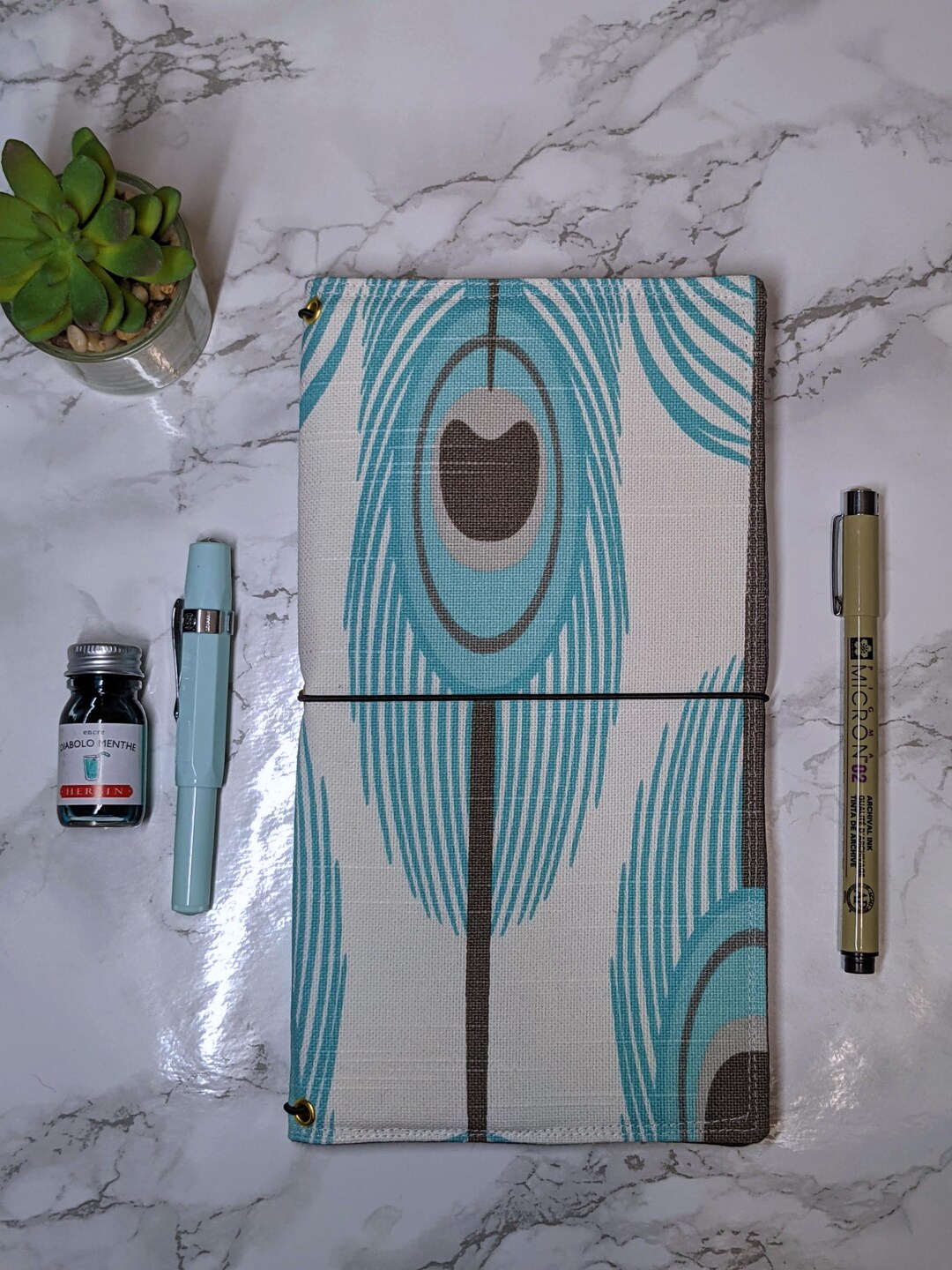 Peacock Feather Fauxdori Cover - Bullet Journal Planner Cover ...