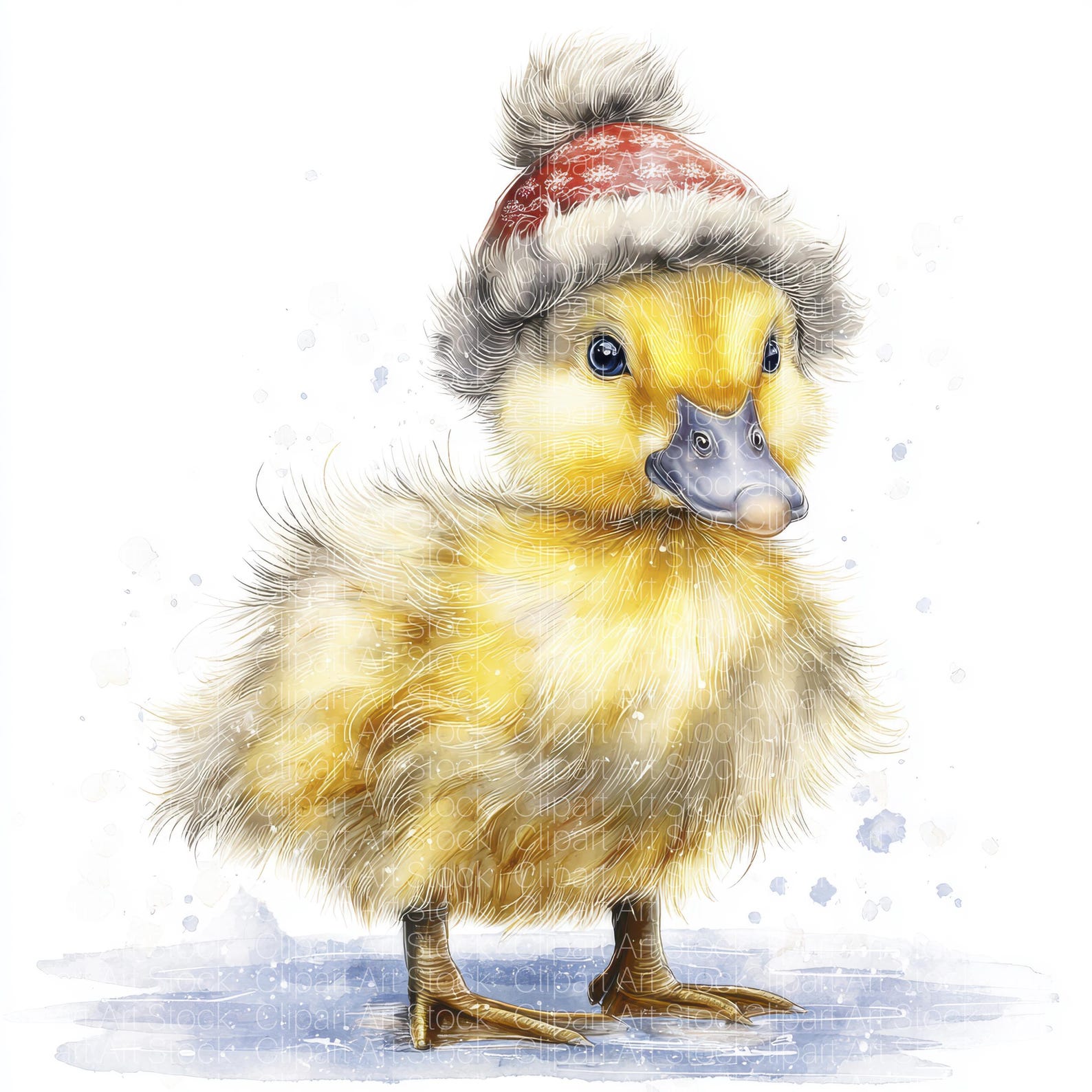 12 Christmas Duckling Clipart Set JPG | Baby Ducks in Santa Hats ...
