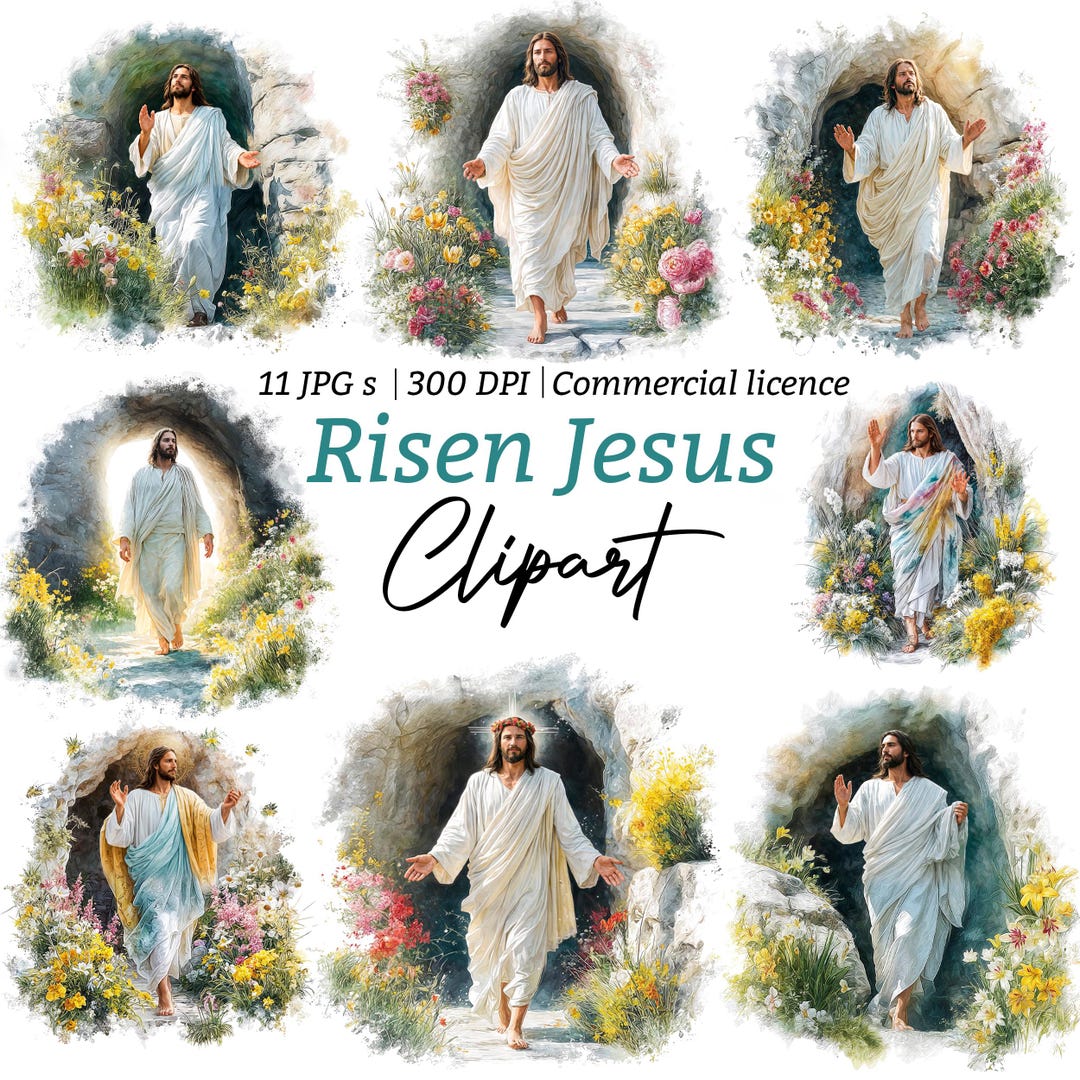 11 Risen Jesus Clipart | Easter Resurrection, Religious Printable ...