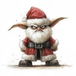 15 Grumpy Santa Goblin Clipart JPG | Funny Christmas Characters, Cute ...