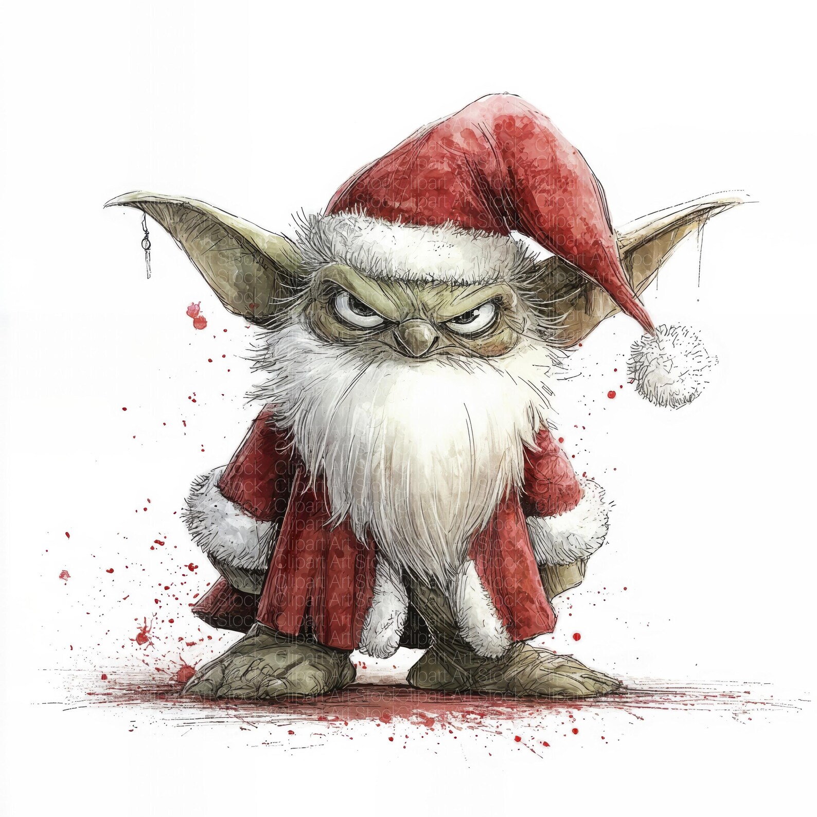 15 Grumpy Santa Goblin Clipart JPG | Funny Christmas Characters, Cute ...