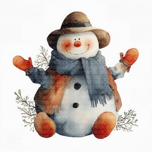 Watercolor Snowman Christmas Clipart Set | Cute Winter Snowmen ...