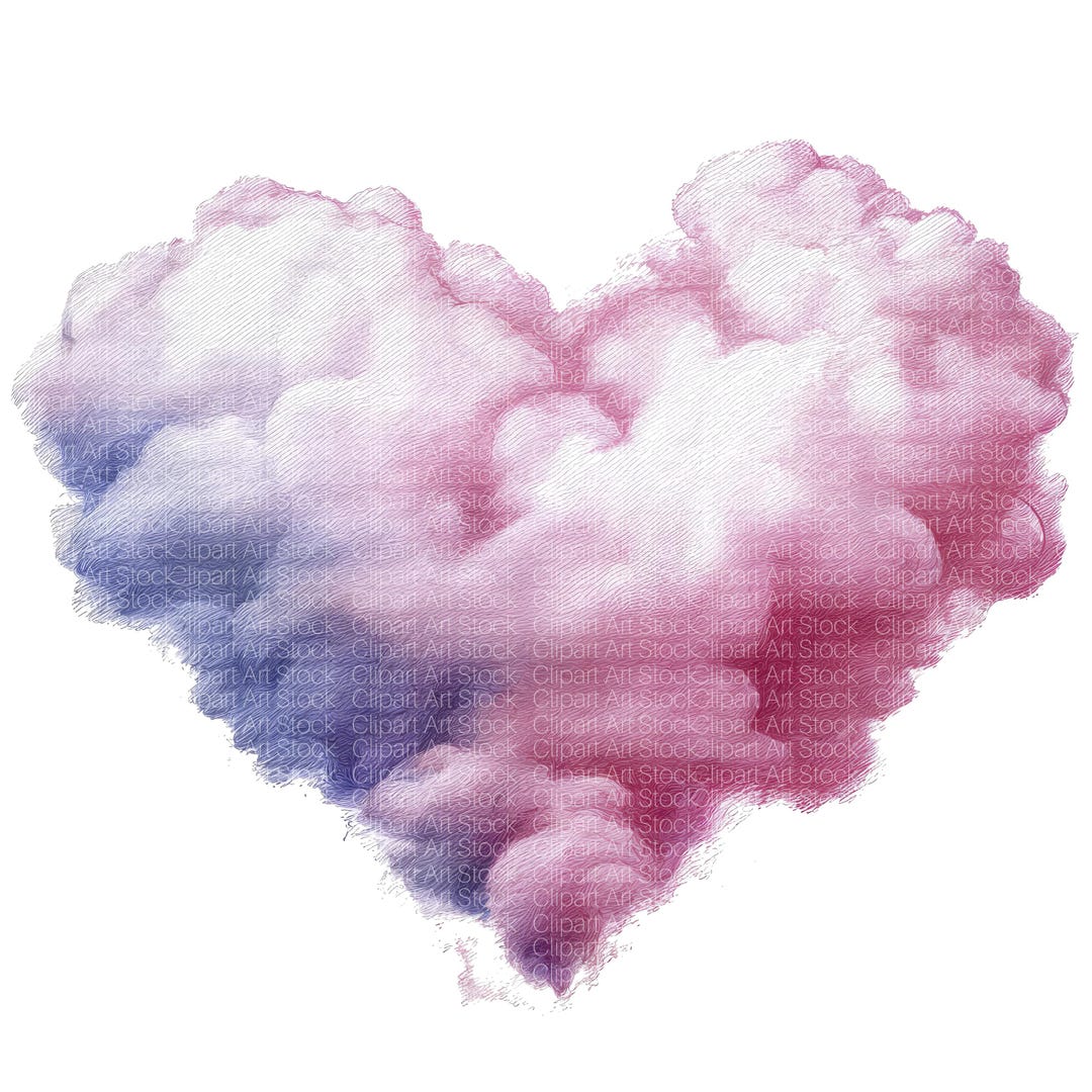 14 Cloud Heart Clipart | Love Valentine | Hearts Printable Illustration ...