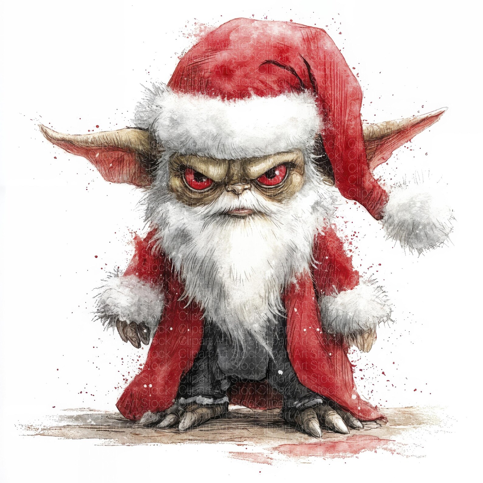 15 Grumpy Santa Goblin Clipart JPG | Funny Christmas Characters, Cute ...