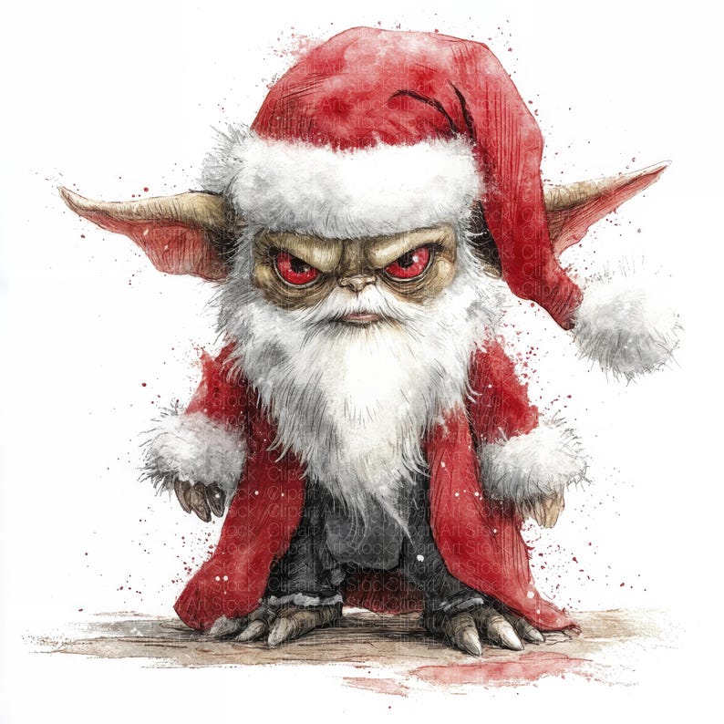 15 Grumpy Santa Goblin Clipart JPG | Funny Christmas Characters, Cute ...