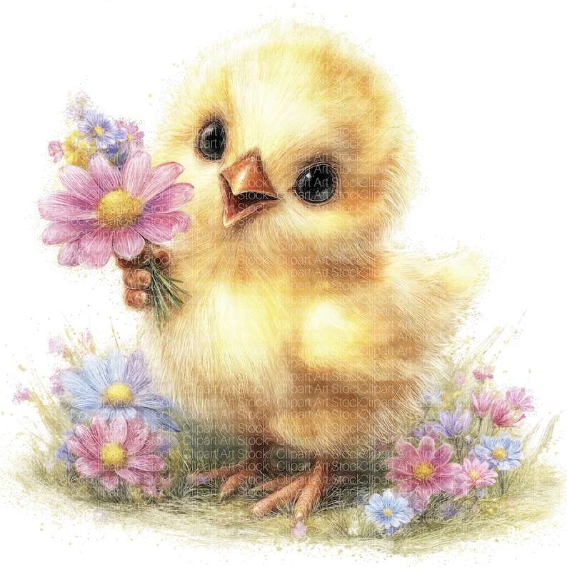 12 Watercolor Baby Chick Clipart | Spring Chicks, Easter Illustration ...