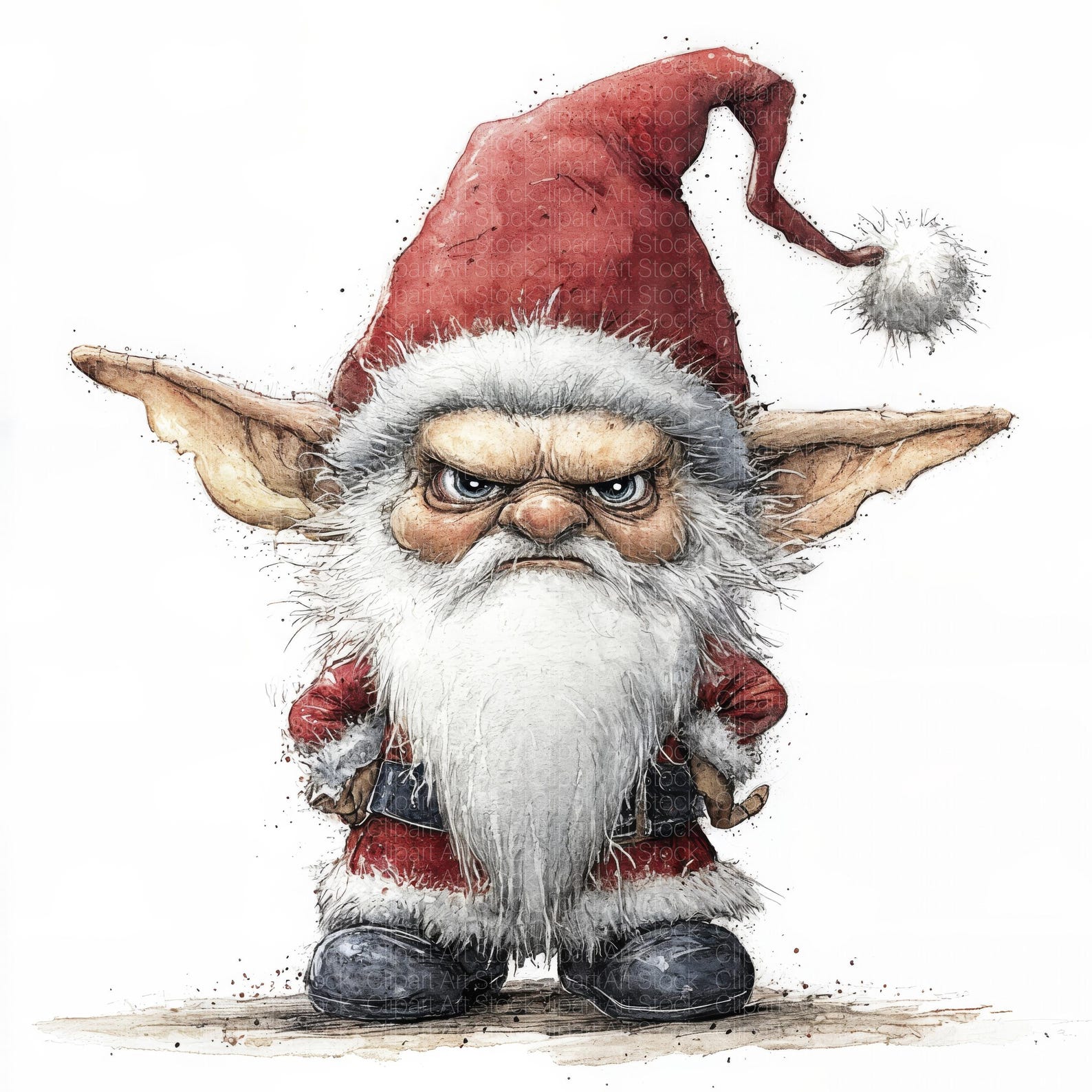 15 Grumpy Santa Goblin Clipart JPG | Funny Christmas Characters, Cute ...