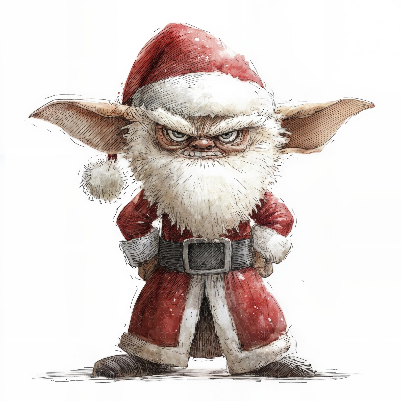15 Grumpy Santa Goblin Clipart JPG | Funny Christmas Characters, Cute ...