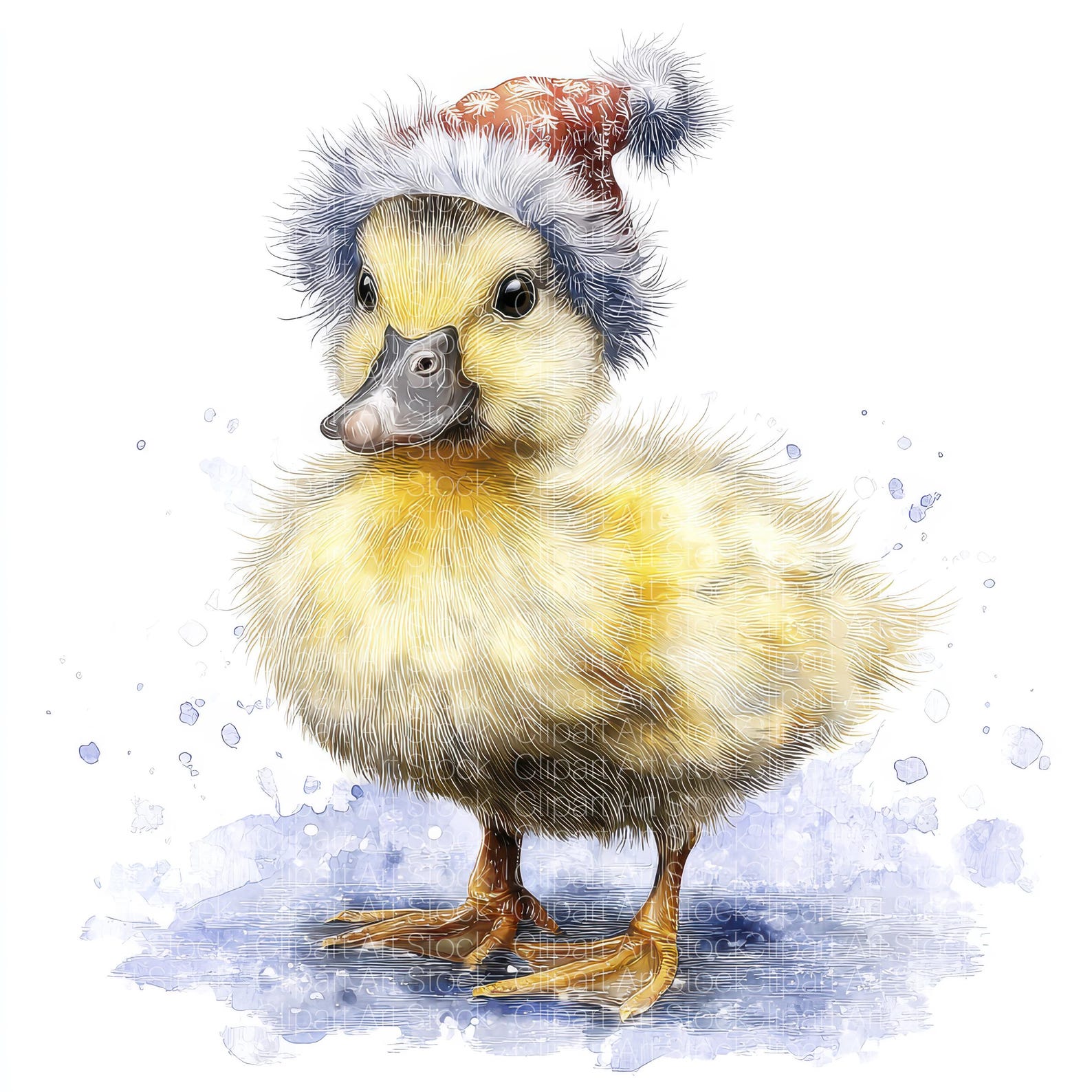 12 Christmas Duckling Clipart Set JPG | Baby Ducks in Santa Hats ...