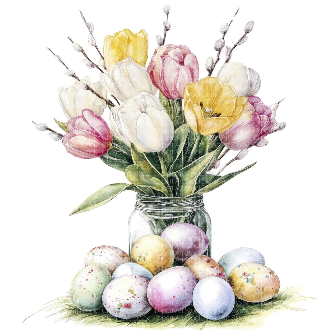 15 Easter Tulips Clipart | Spring Flowers | Easter Printable ...