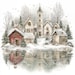 14 Christmas Village Clipart Set JPG | Snowy Winter Town Illustrations ...