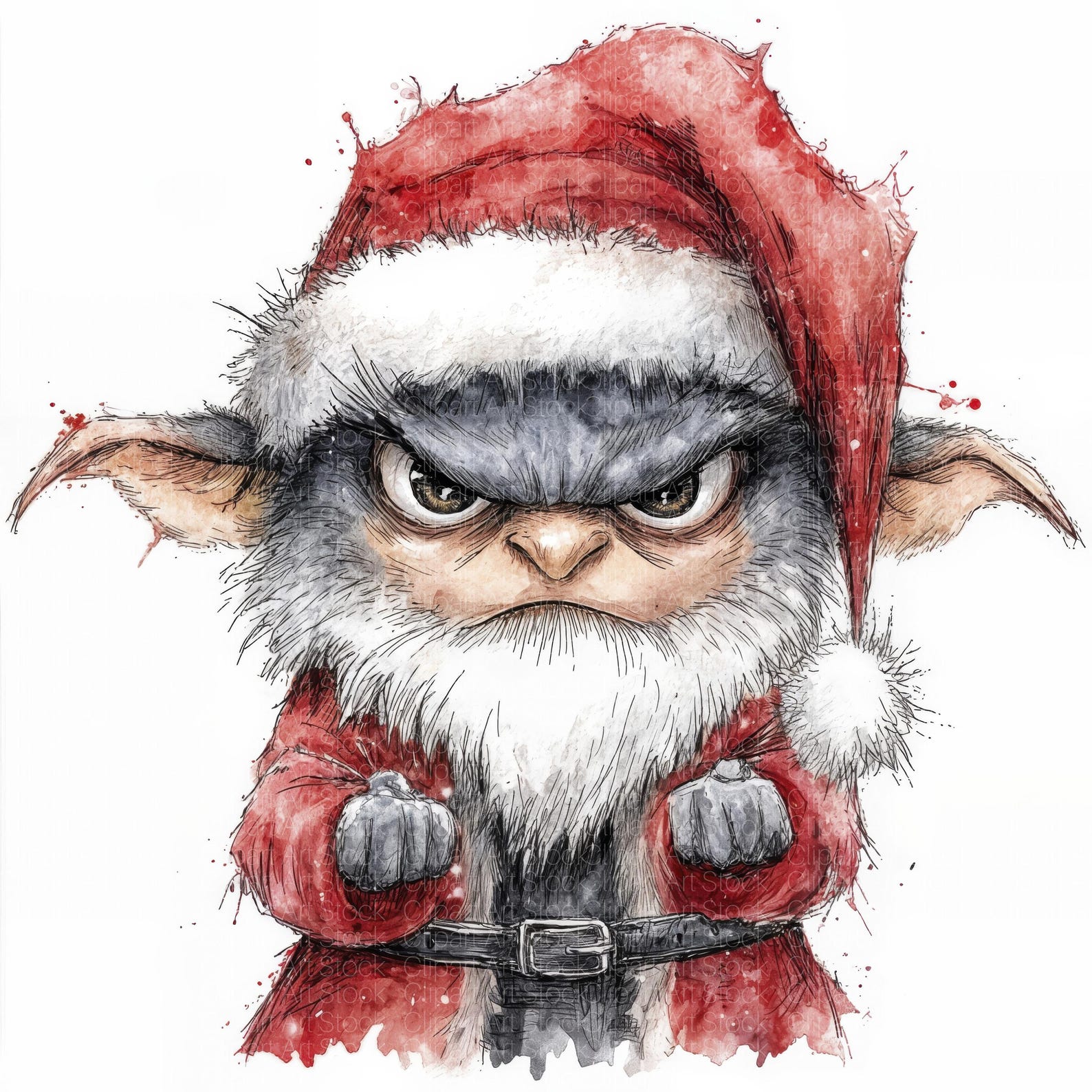 15 Grumpy Santa Goblin Clipart JPG | Funny Christmas Characters, Cute ...