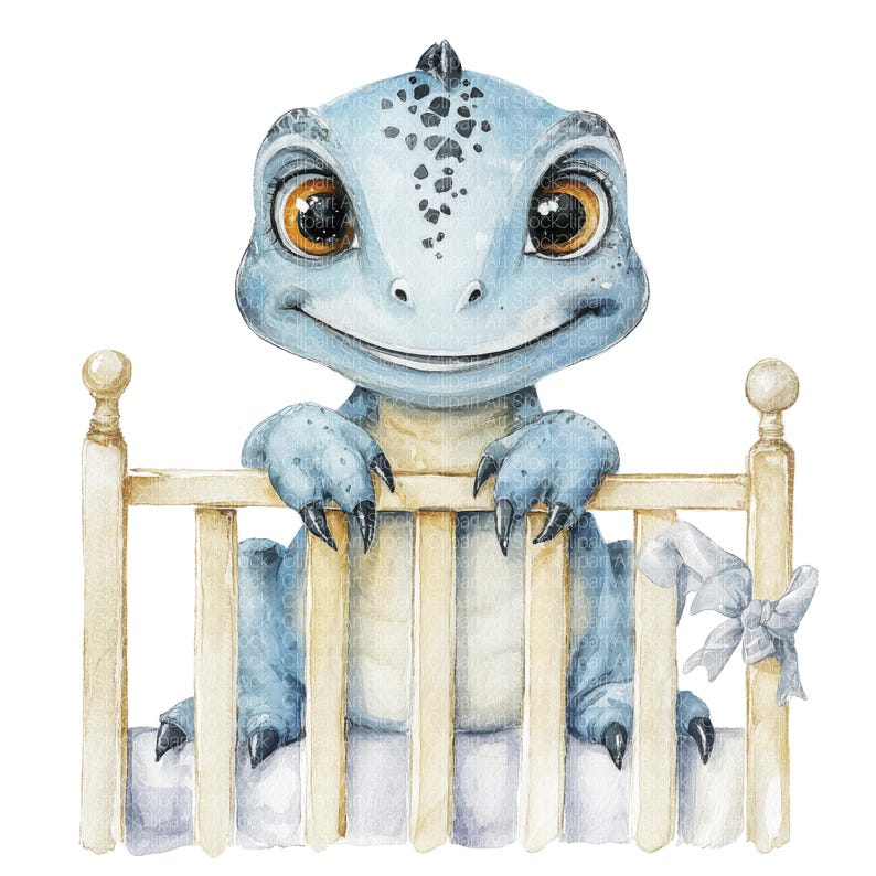 15 Watercolor Baby Dinosaur Clipart | Baby Dinosaur | Printable ...