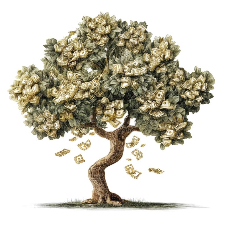 14 Money Tree Watercolor Clipart | Abundance & Prosperity Tree ...