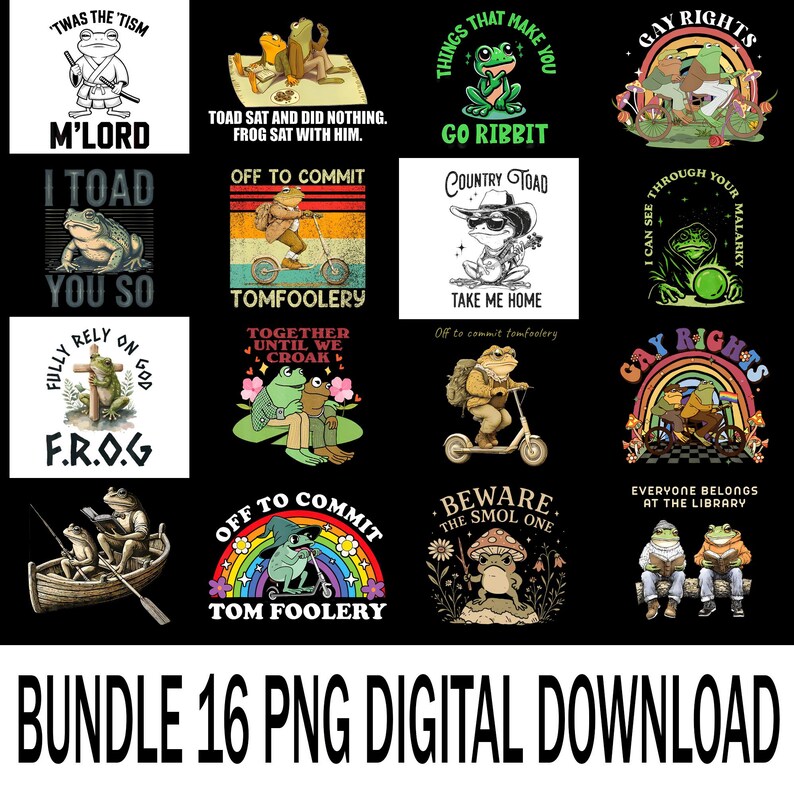Frog and Toad Inspired PNG, Vintage Storybook Frog Clipart, Whimsical ...