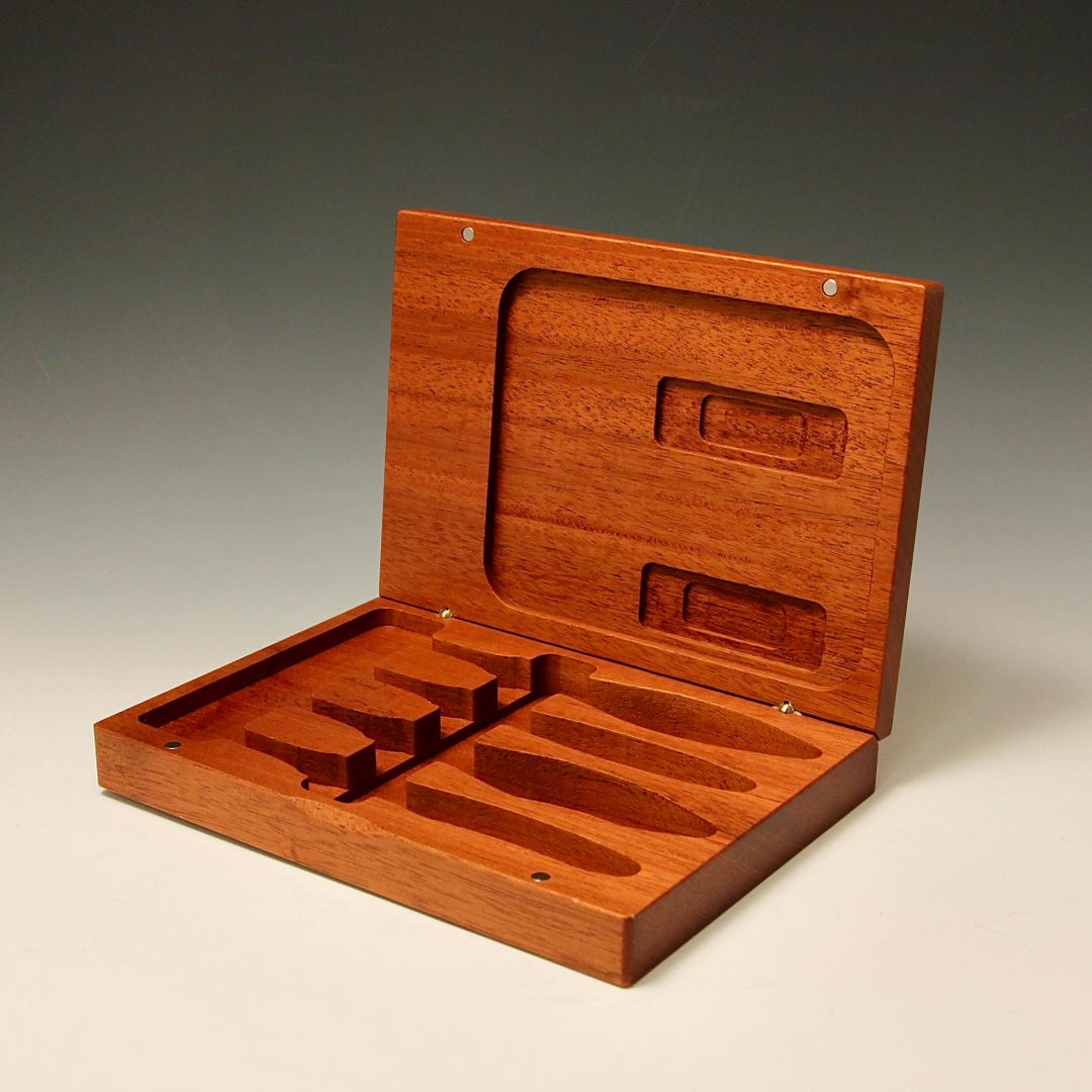 A Wooden Storage Box for 4 Tungsten Carbide Loop Tools (pear, Square, 7 ...
