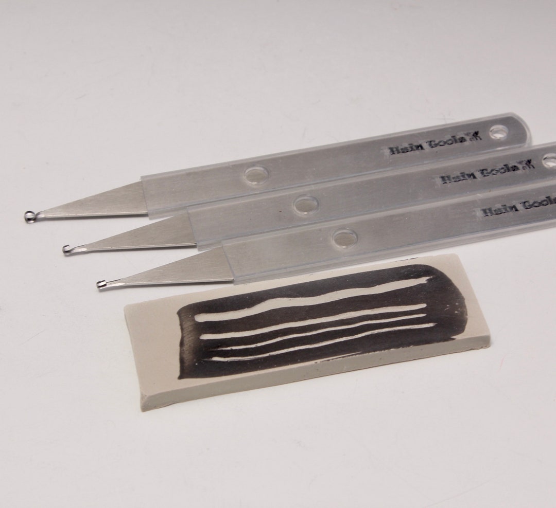A Set of 3 Precision (sanggam) Carving/sgraffito Tools With Silicon ...