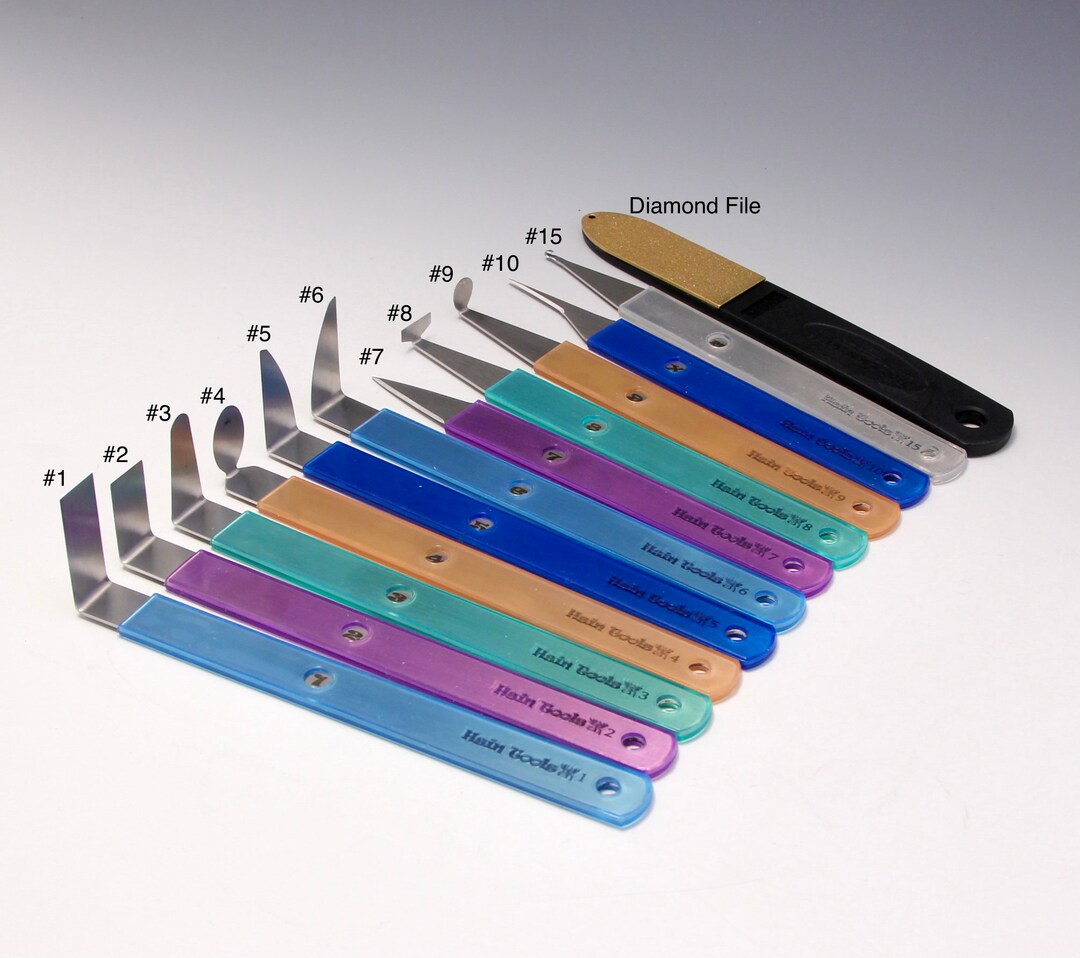 A Set of 11 With Silicone Sleeves + a Diamond File ~the Stainless Steel ...