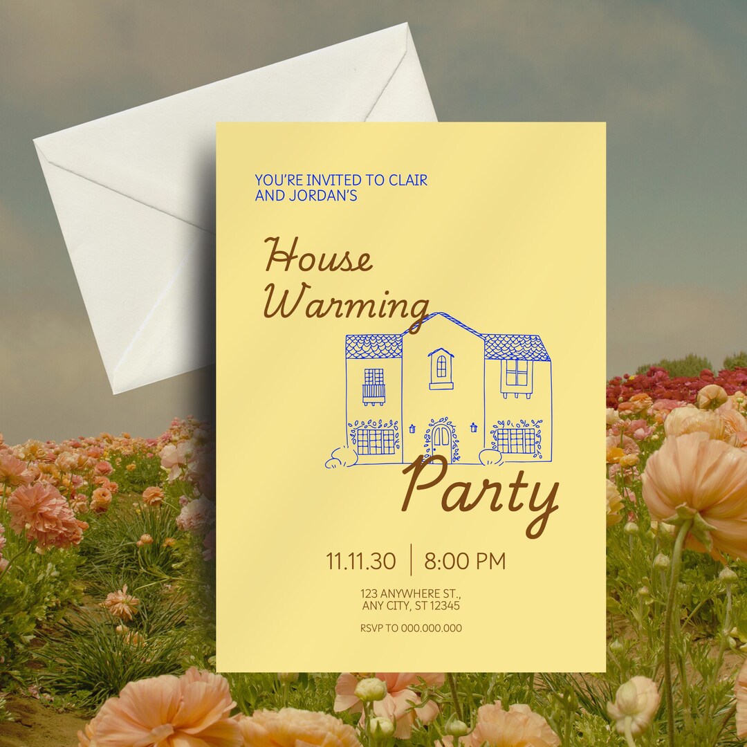 Housewarming Invite Template Editable House Warming Invitation ...