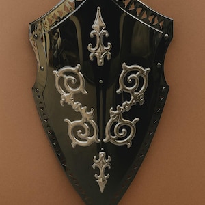 Fantasy Knight Shield – Black & Silver Medieval Shield – Cosplay Armor ...