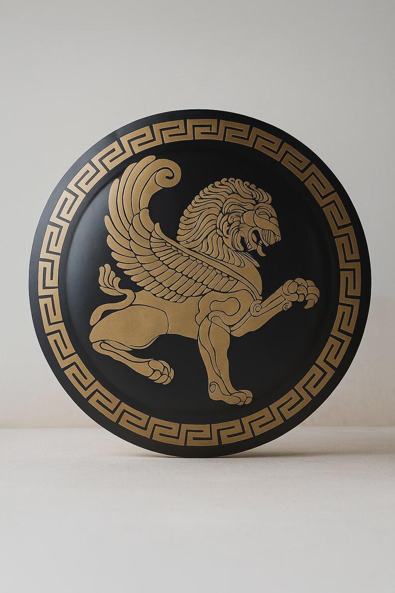 Greek Mythology Decorative Plate – Black & Gold Griffin Design ...