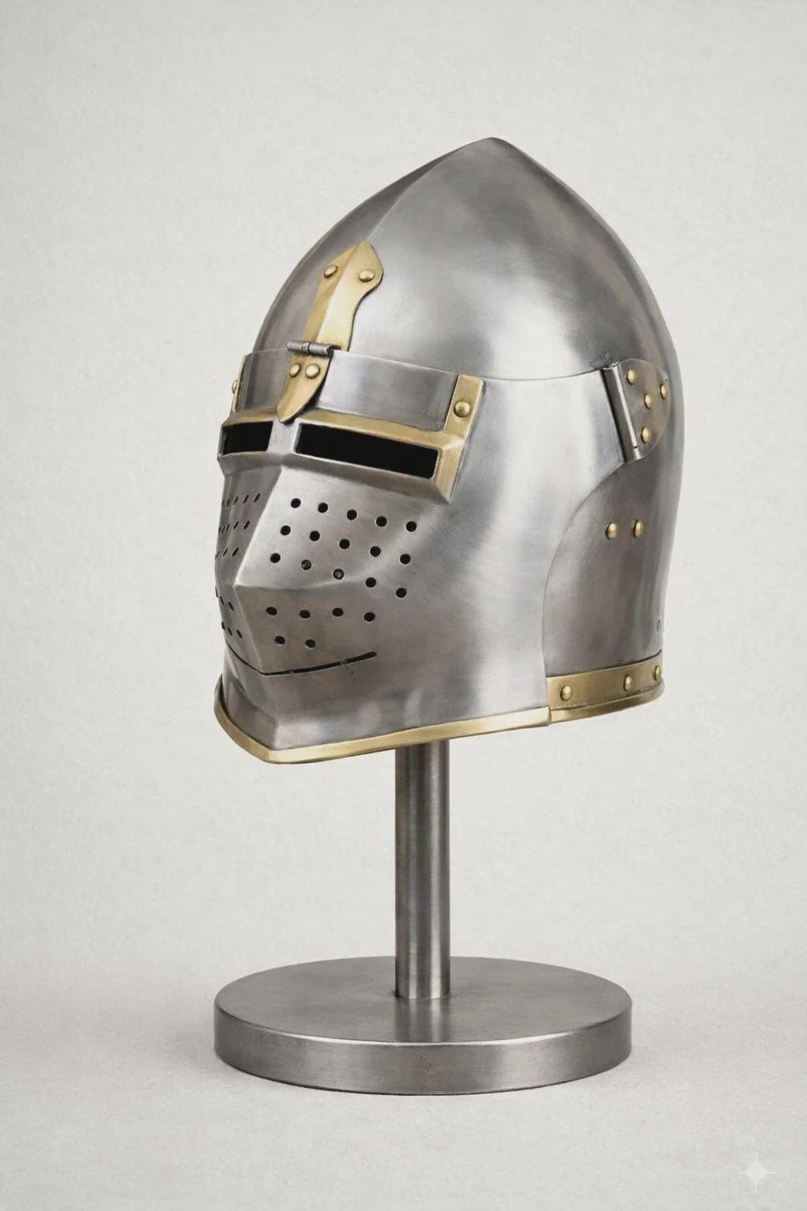 Medieval Closed Face Knight Helmet | Steel Armor Helm Display | Gothic ...