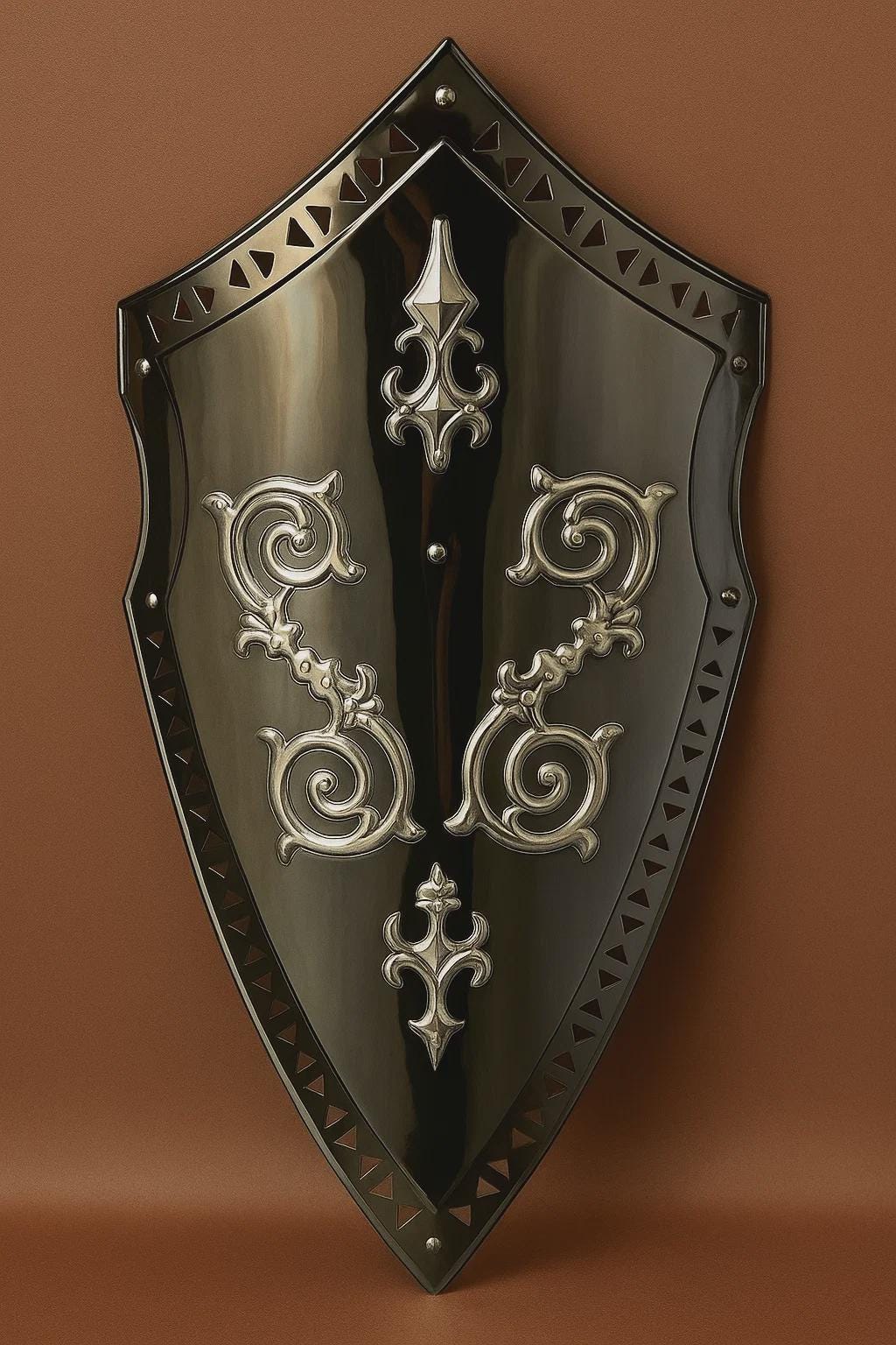 Fantasy Knight Shield – Black & Silver Medieval Shield – Cosplay Armor ...