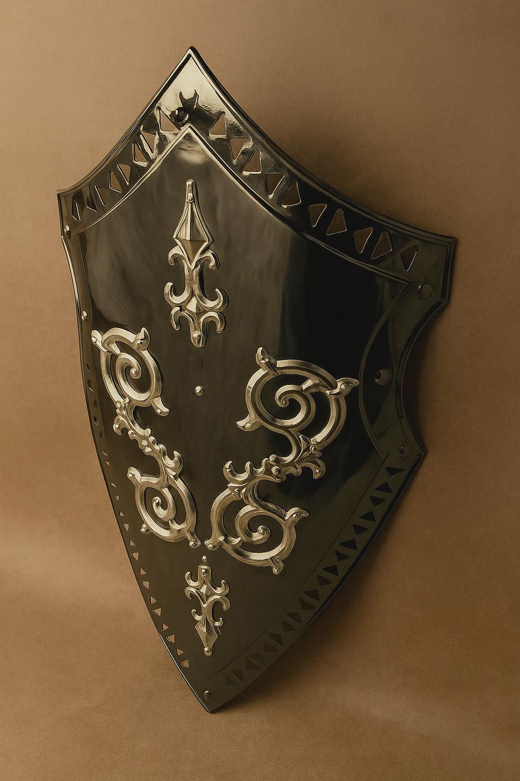 Fantasy Knight Shield – Black & Silver Medieval Shield – Cosplay Armor ...