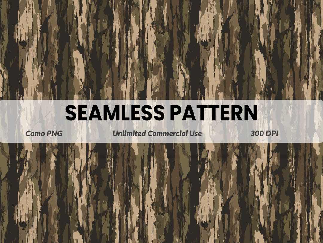 Tree Bark Woodland Camo Seamless Pattern | Vertical Forest Camouflage ...