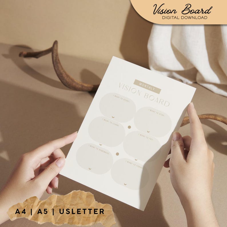 Vision Board Printable Kit for 2026 • Aesthetic Goal Setting Templates ...