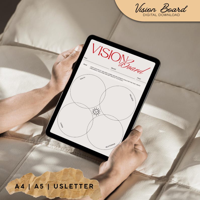 Vision Board Printable Kit for 2026 • Aesthetic Goal Setting Templates ...