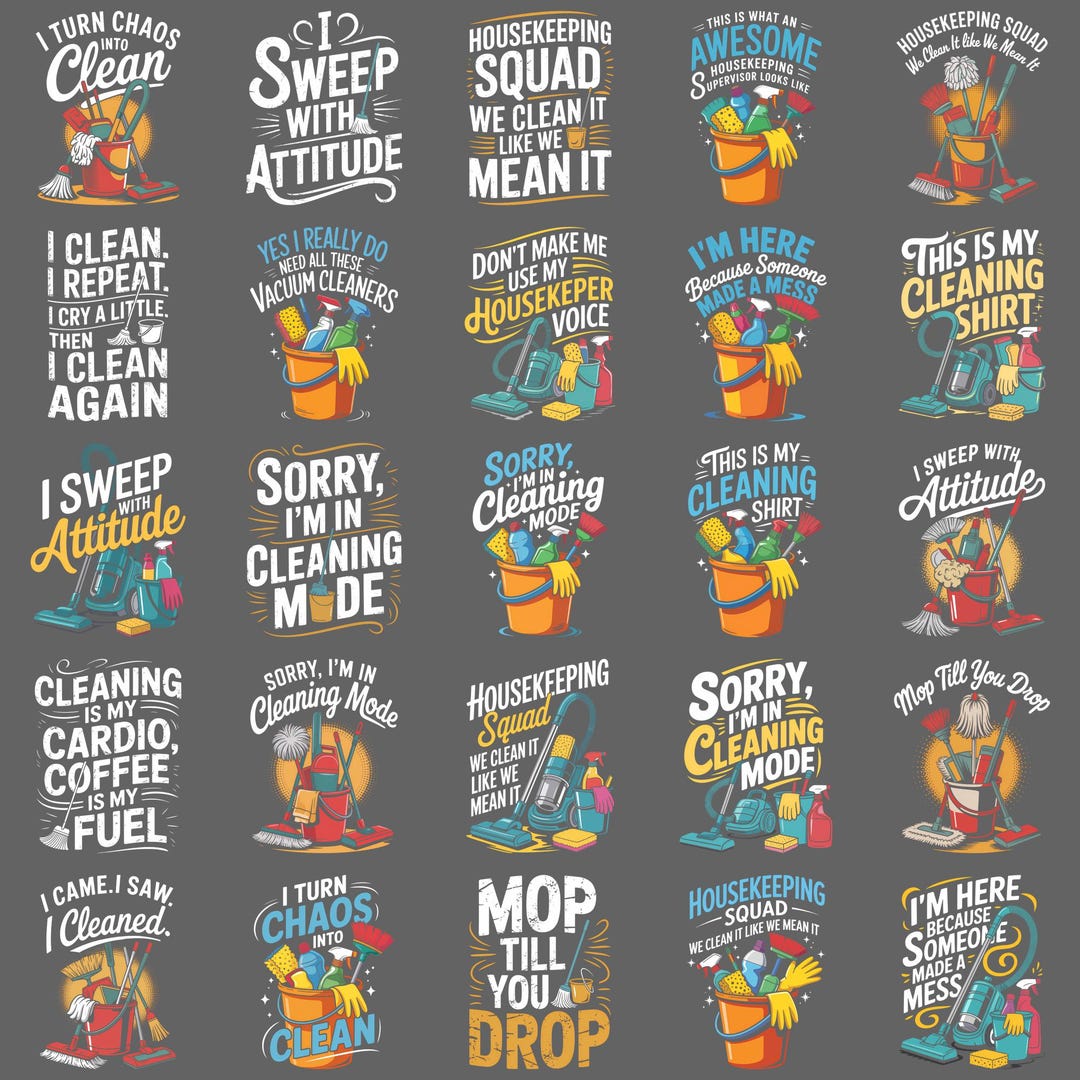 Funny Housekeeping Squad PNG, Housekeeper Cleaner Team Clipart, Retro ...
