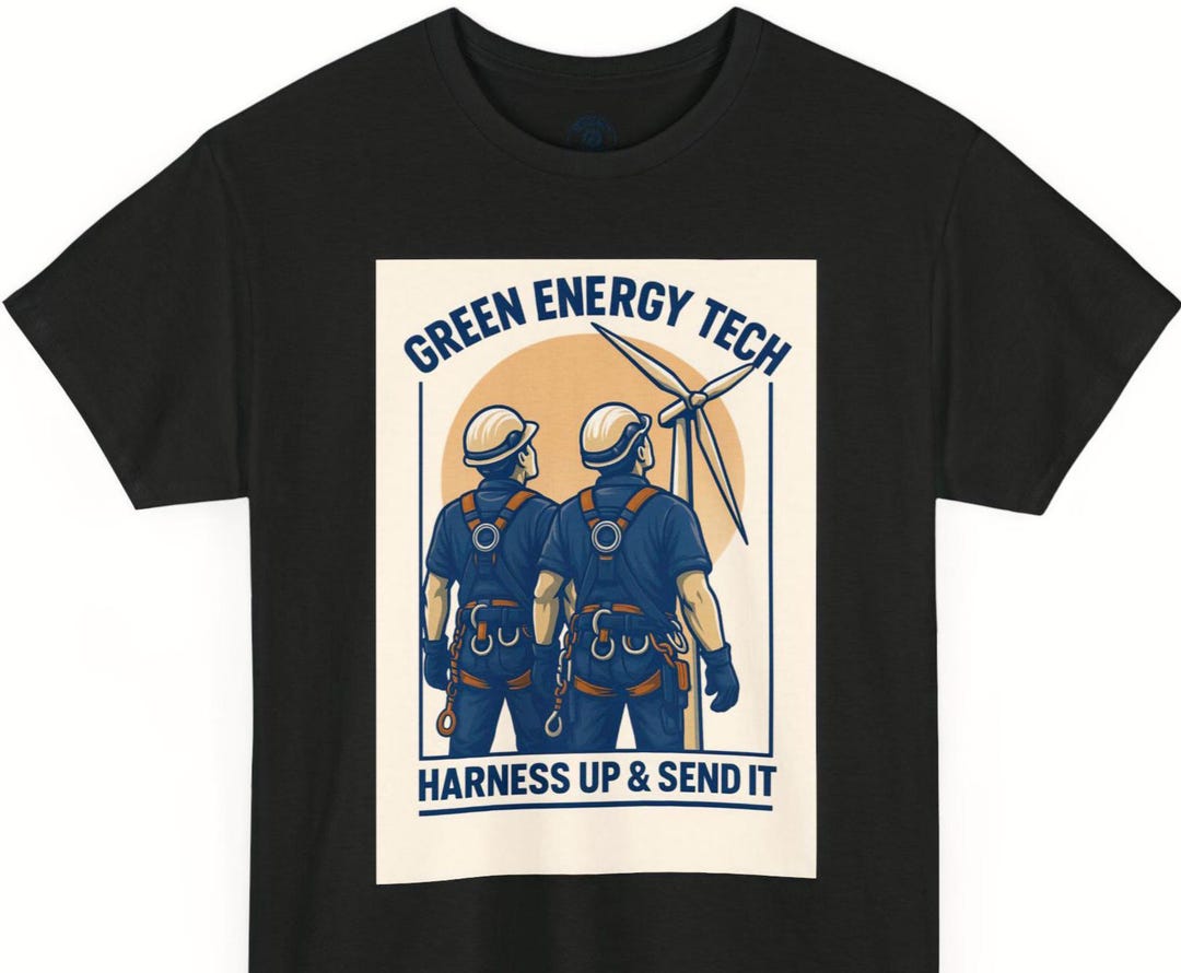 Wind Turbine Tech Shirt | Green Energy Tee | Wind Farm Worker Gift - Etsy