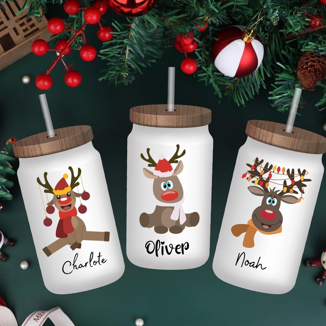 Personalized Christmas Tumblers, Custom Glass Coffee Cup,little ...