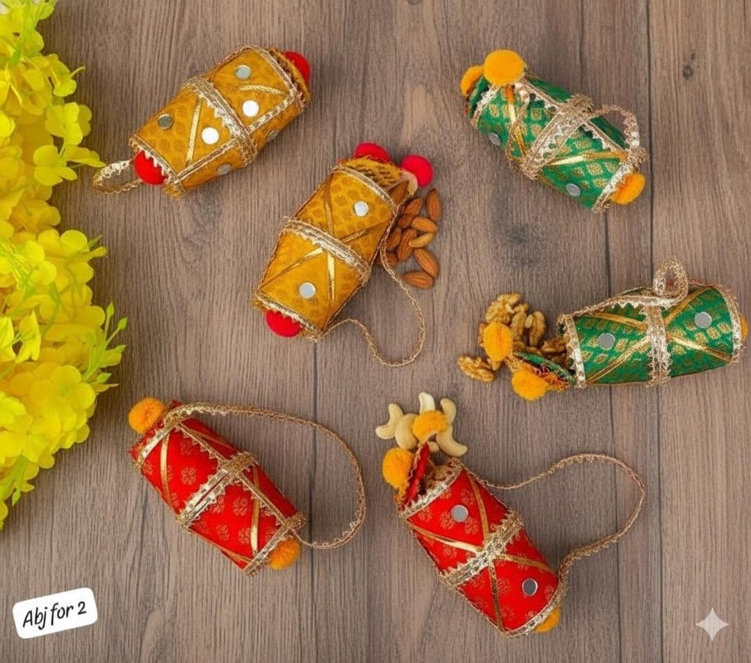 Mini Decorative Dholak Box, Cash/dry Fruit Box Haldi Mehndi and Sangeet ...