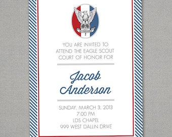 Eagle Scout Court of Honor Invitation, BSA Invitation, Eagle Scout ...