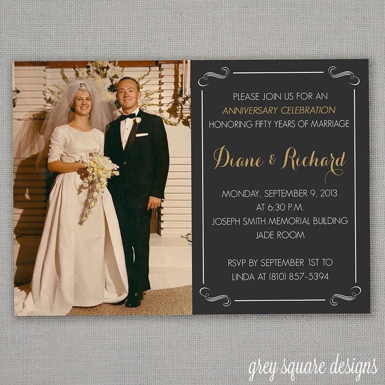 50th Wedding Anniversary Invitation Etsy
