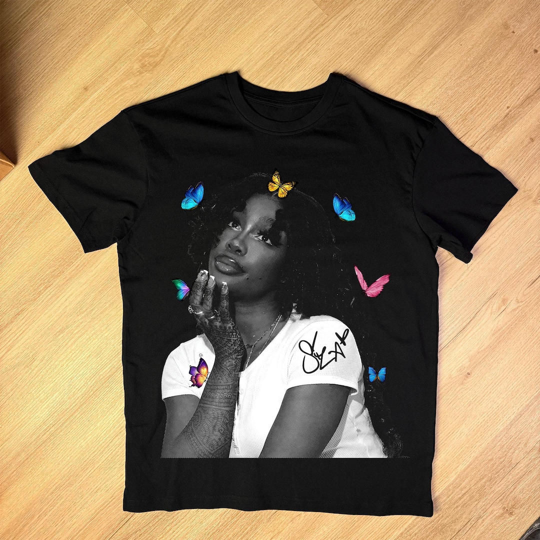Sza Inspired PNG, Colorful Butterflies Graphic, Vintage R&B Singer ...