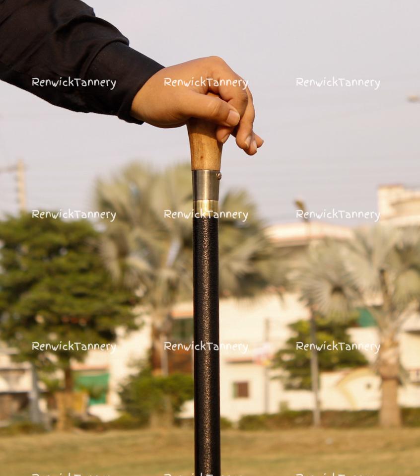 Knob Walking Stick Wooden Cane Classy Engraved Vikings Style Hiking ...