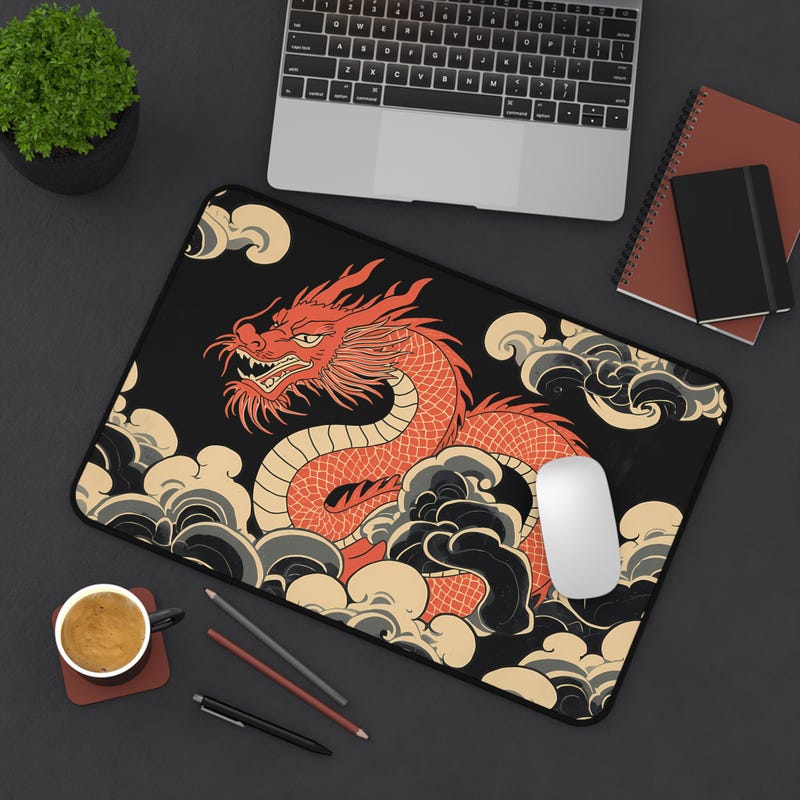 Red Dragon Mouse Pad - Etsy