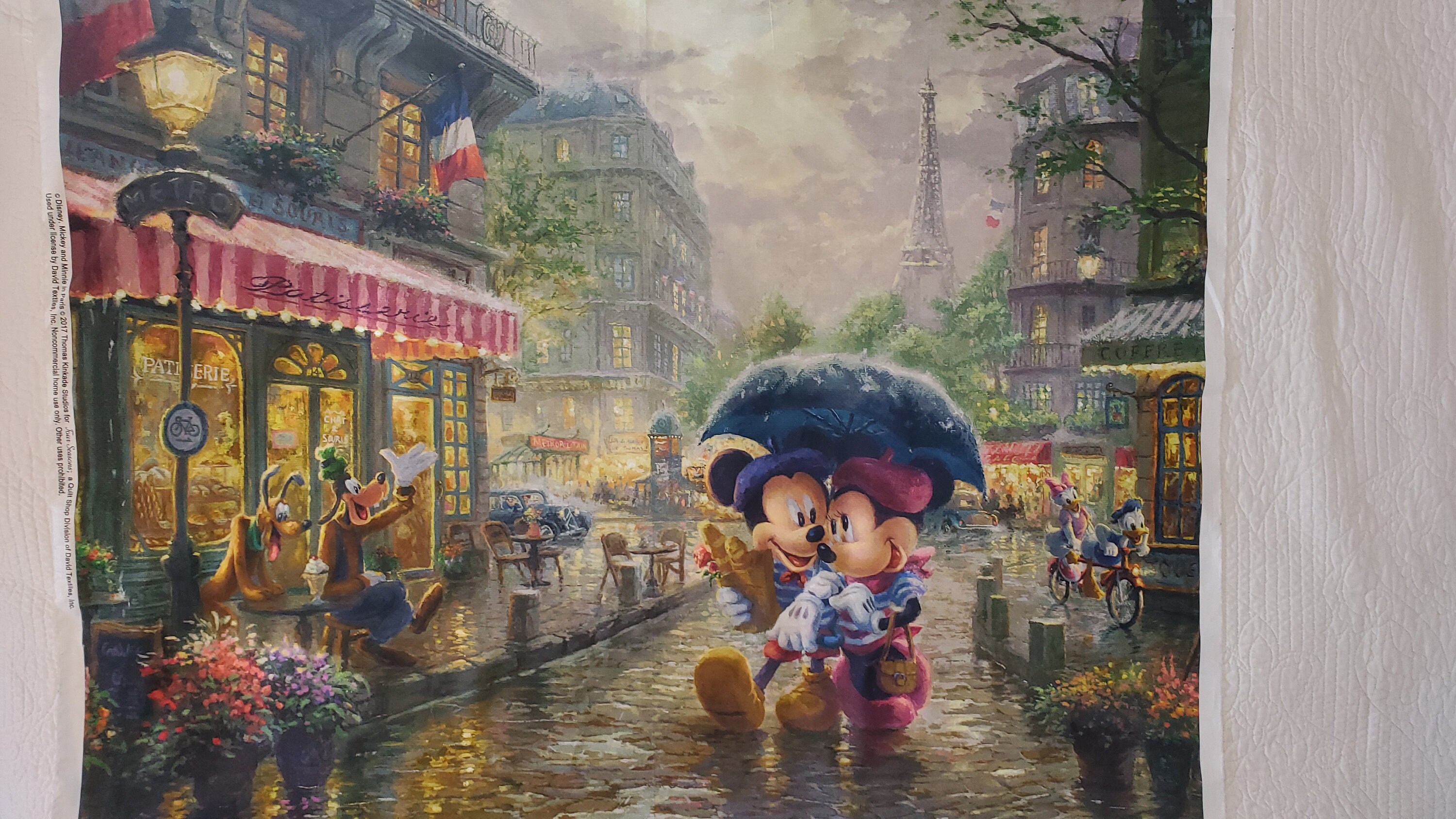 Mickey and Minnie Mouse Disney Paris panel by Thomas Kinkade | Etsy