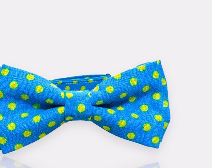 Roger Rabbit Bow Tie: Yellow Polka Dot Blue Pre-tied Bowtie - Etsy