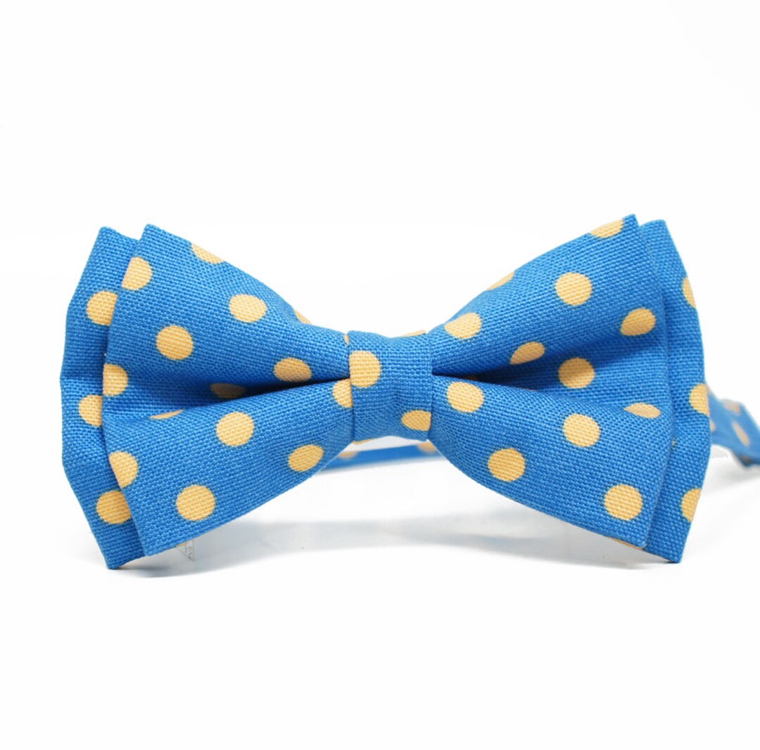 Roger Rabbit Bow Tie Yellow Polka Dot Blue Bowtie Pre-tied - Etsy