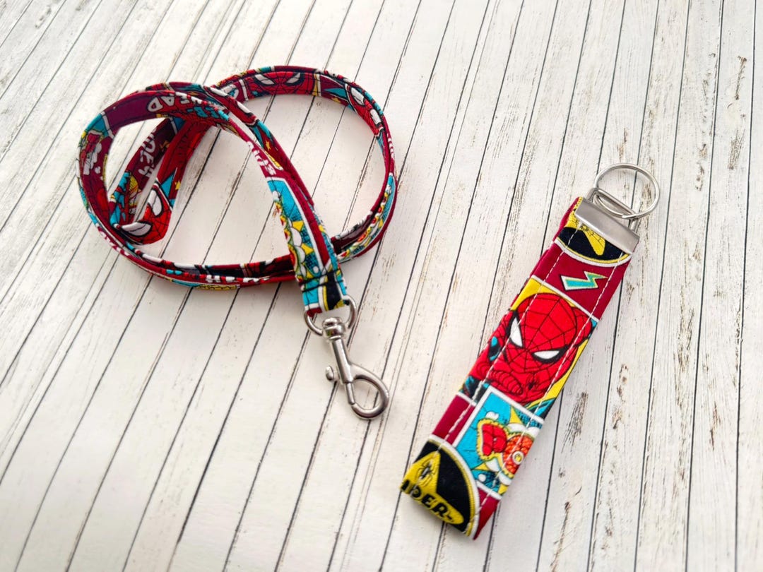 SPIDERMAN Fabric Lanyard for ID Badge and Fob Key Chain - Etsy