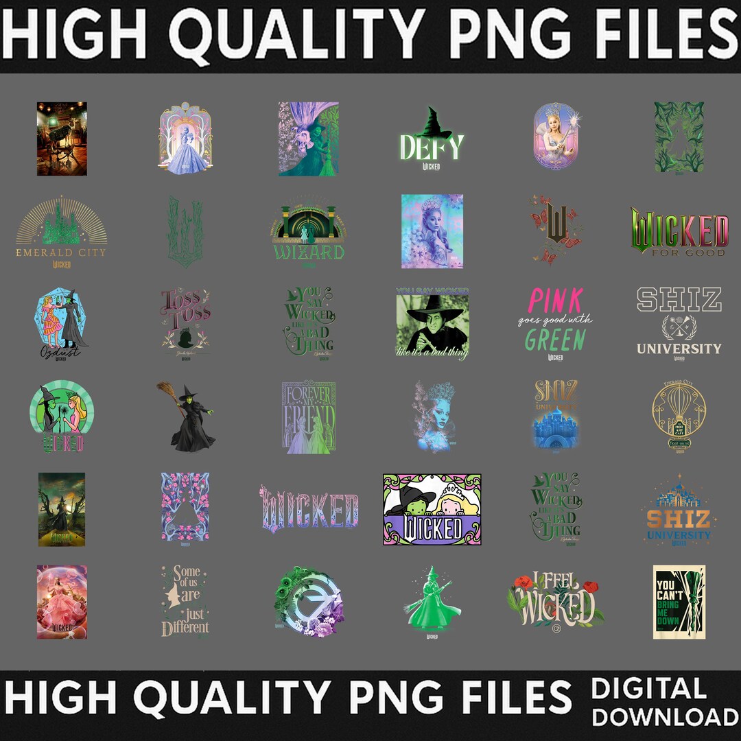 Wicked Change for Good 2025 Bundle Png, Witch Pink and Green, Defy ...