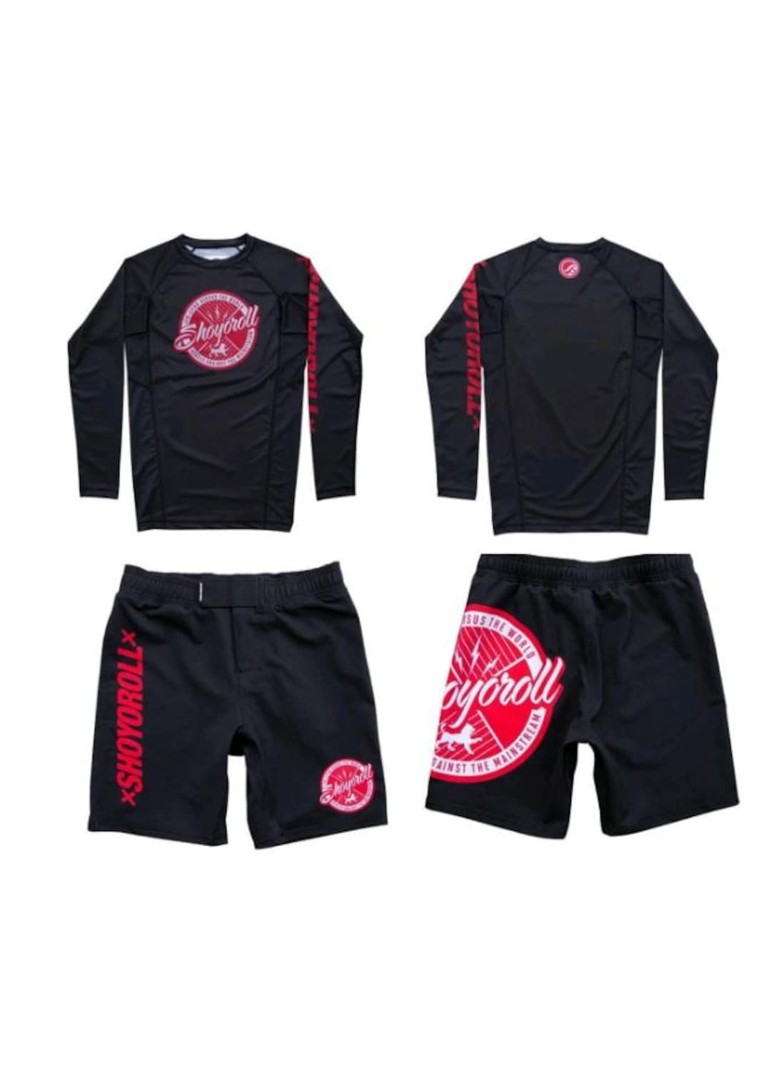 Shoyoroll Competitor 19 Q2 Rash Guard LS & Short Bjj Uniform Jiu Jitsu ...