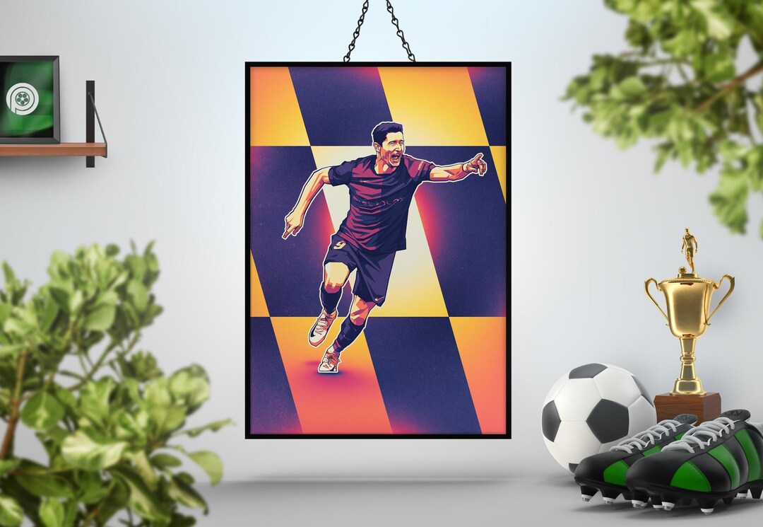 Robert Lewandowski Poster Print | FC Barcelona Football Wall Art ...
